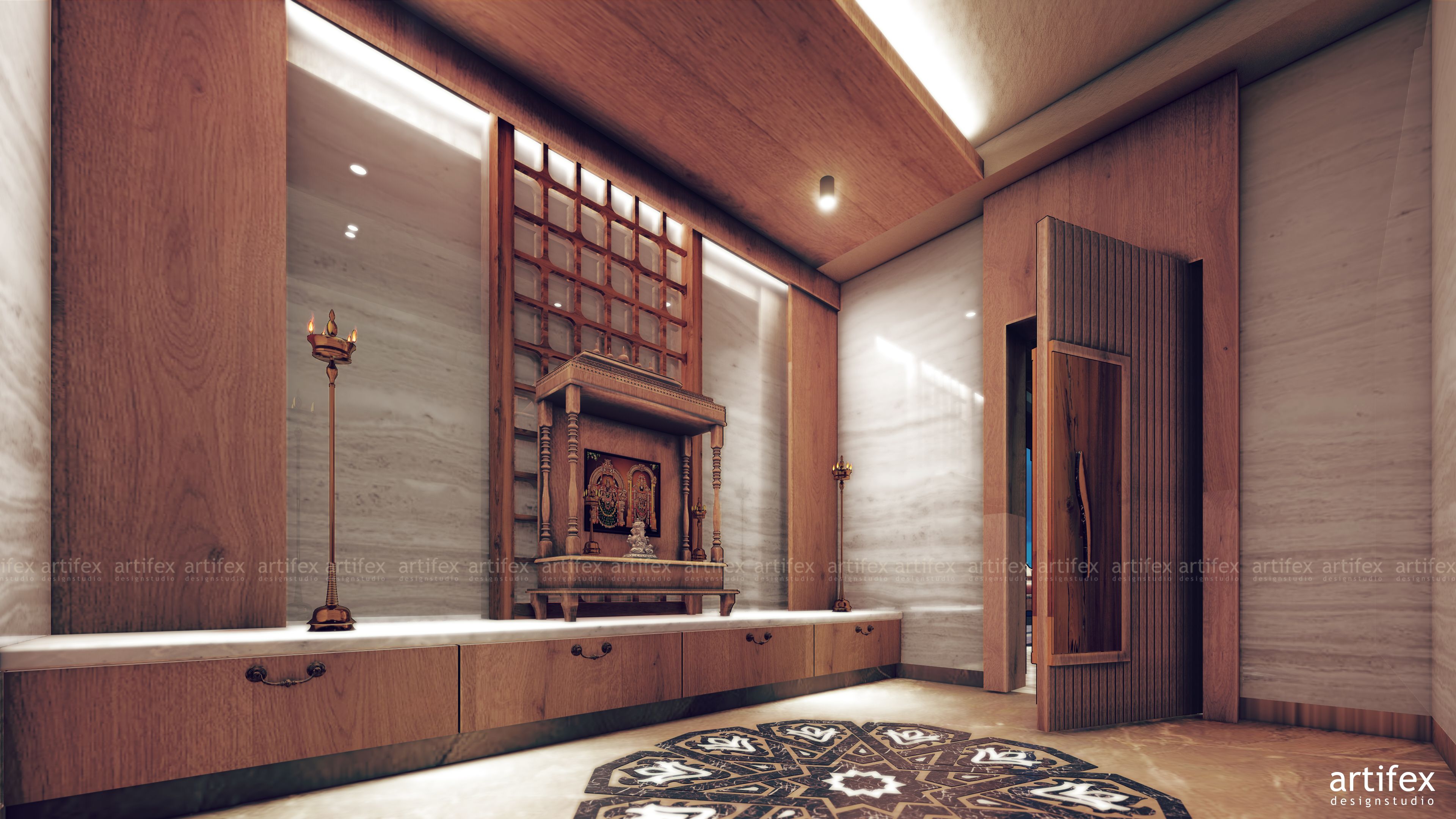 Puja Room Interior Design - Artifex Interio