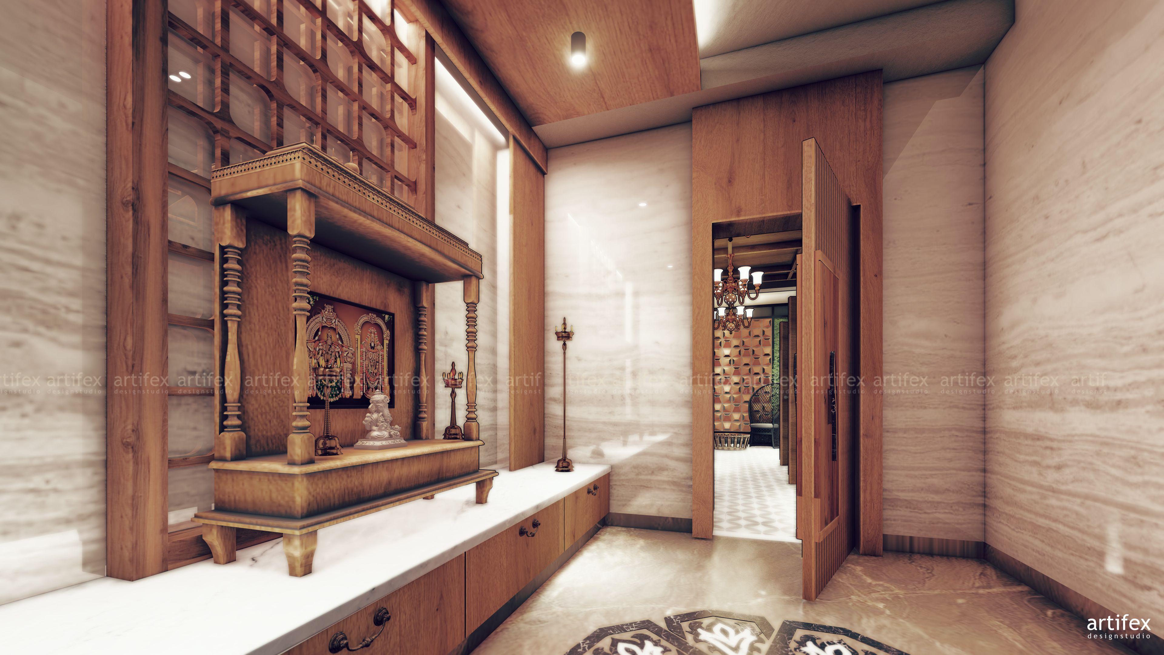 Puja Room Interior Design - Artifex Interio