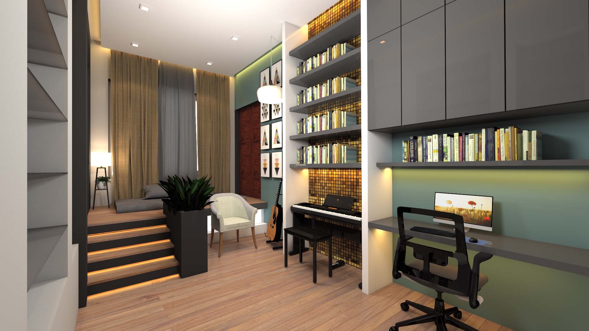 Study Room Interior Design - Artifex Interio