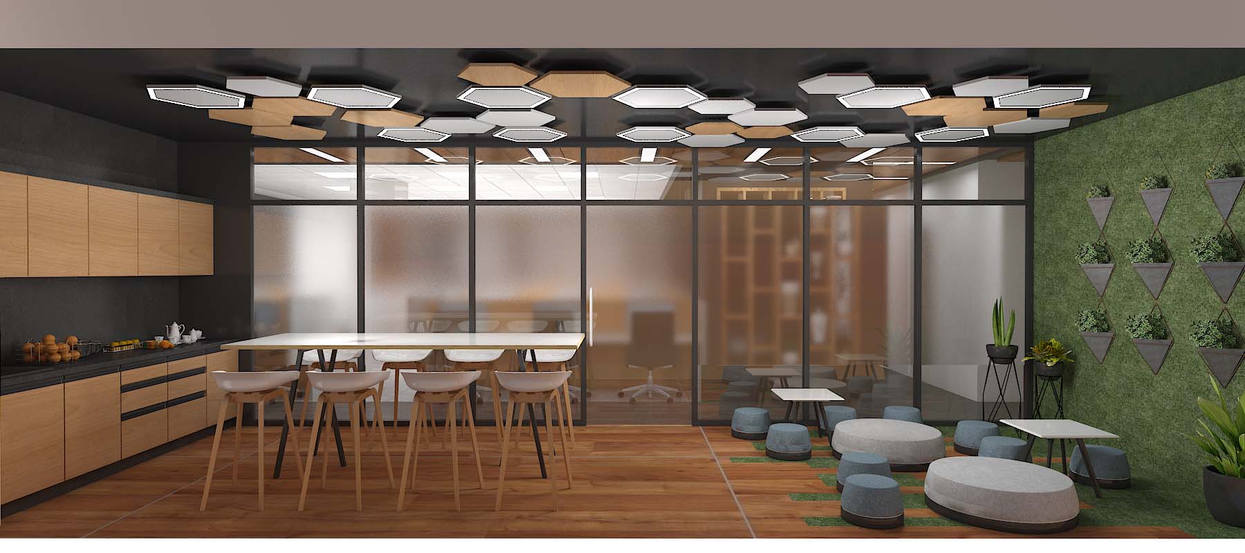 Contemporary Office Cafeteria Design With Informal Seating - Artifex ...